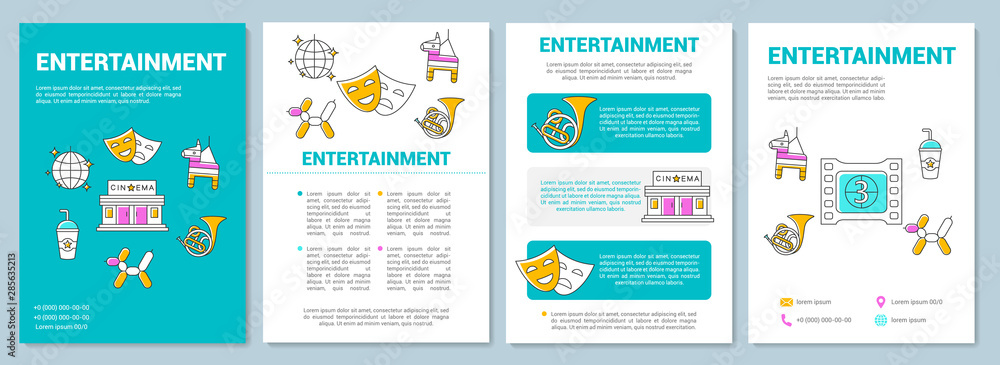 Entertainment industry template layout. Cinema, music and events. Flyer ...
