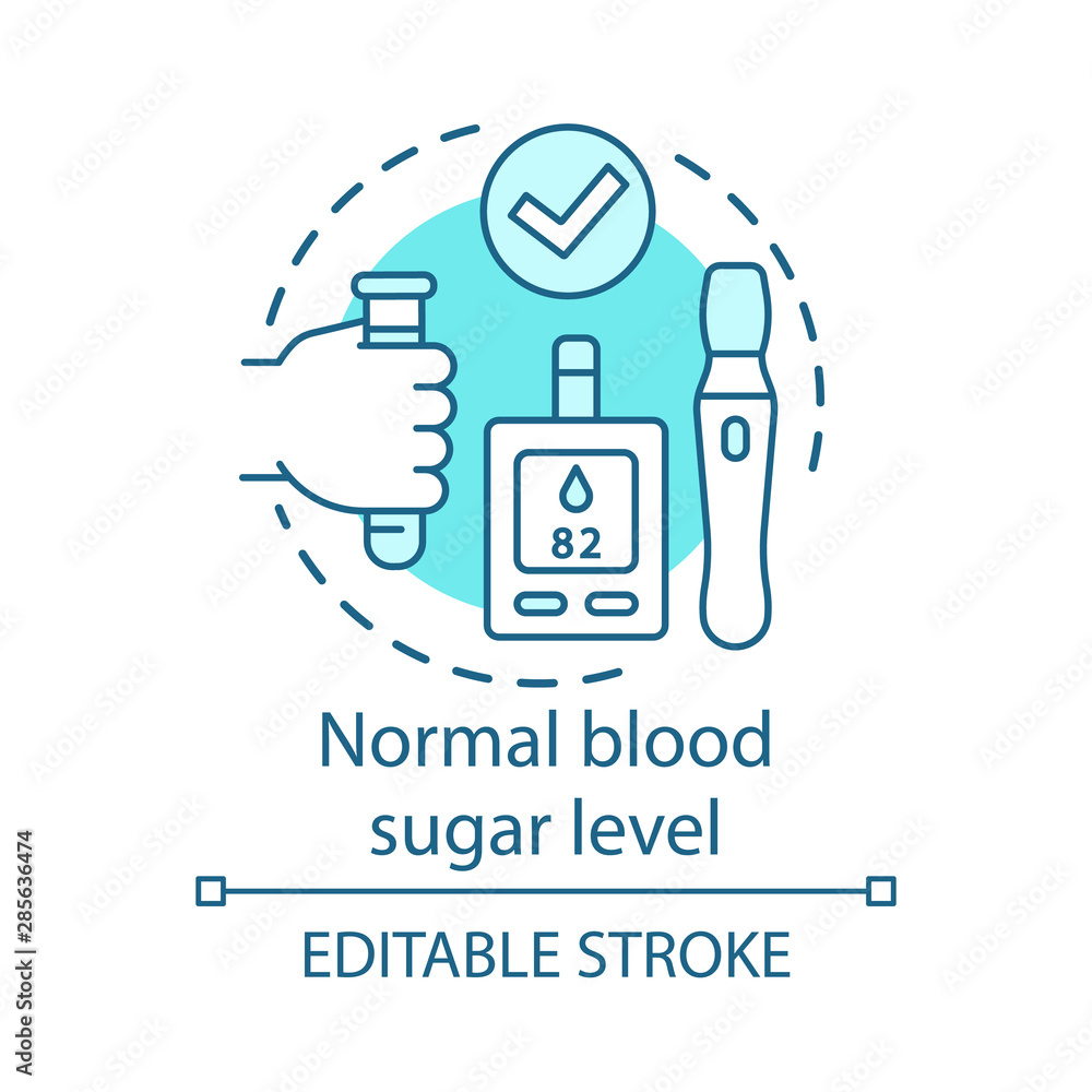 Normal blood sugar level, healthcare concept icon. Healthy lifestyle ...