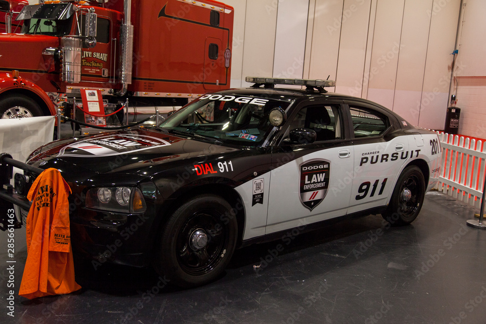 LONDON, UK - MAY 18th 2018: A dodge police car at the confused.com ...
