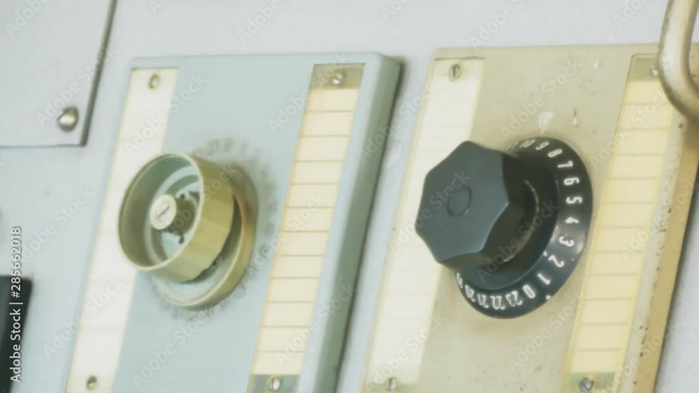 Scenes inside the control room of the bridge of a ship. Navigation ...