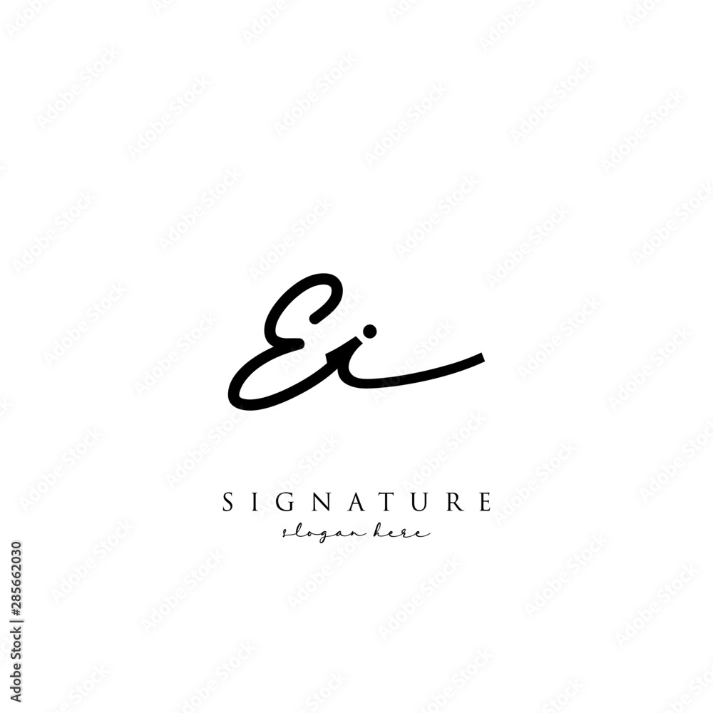EI Letter Signature Logo Template Vector Stock Vector | Adobe Stock