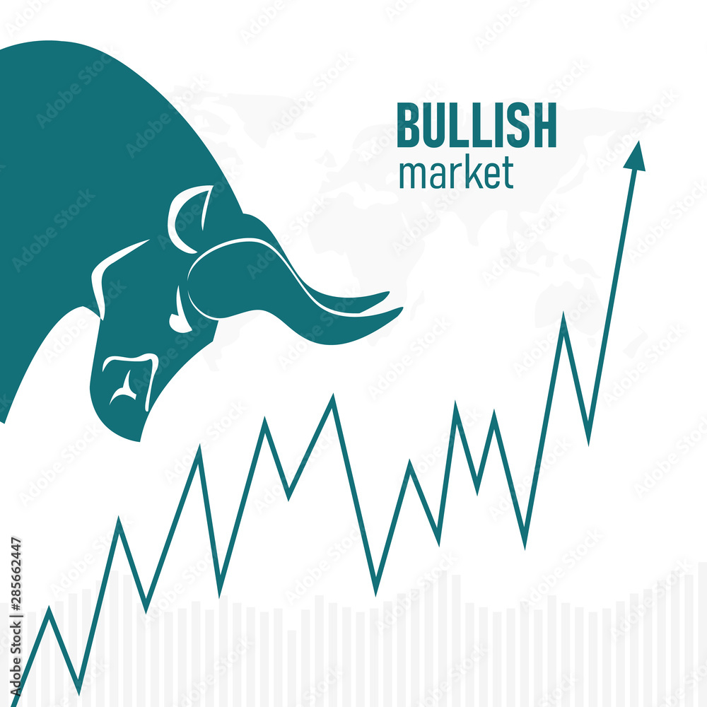 Bullish Market Bull And Green Arrow The Chart And The Indicator Show