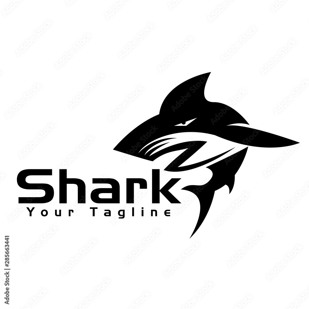great jumping style shark logo design inspiration Stock Vector | Adobe ...