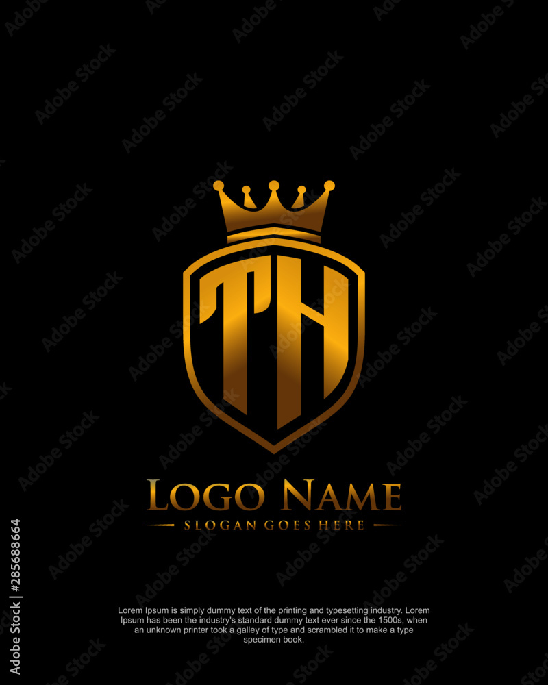 initial TH letter with shield style logo template vector Stock Vector ...