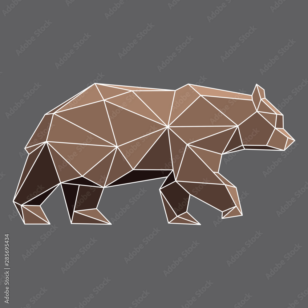 Oso Geométrico Stock Vector | Adobe Stock