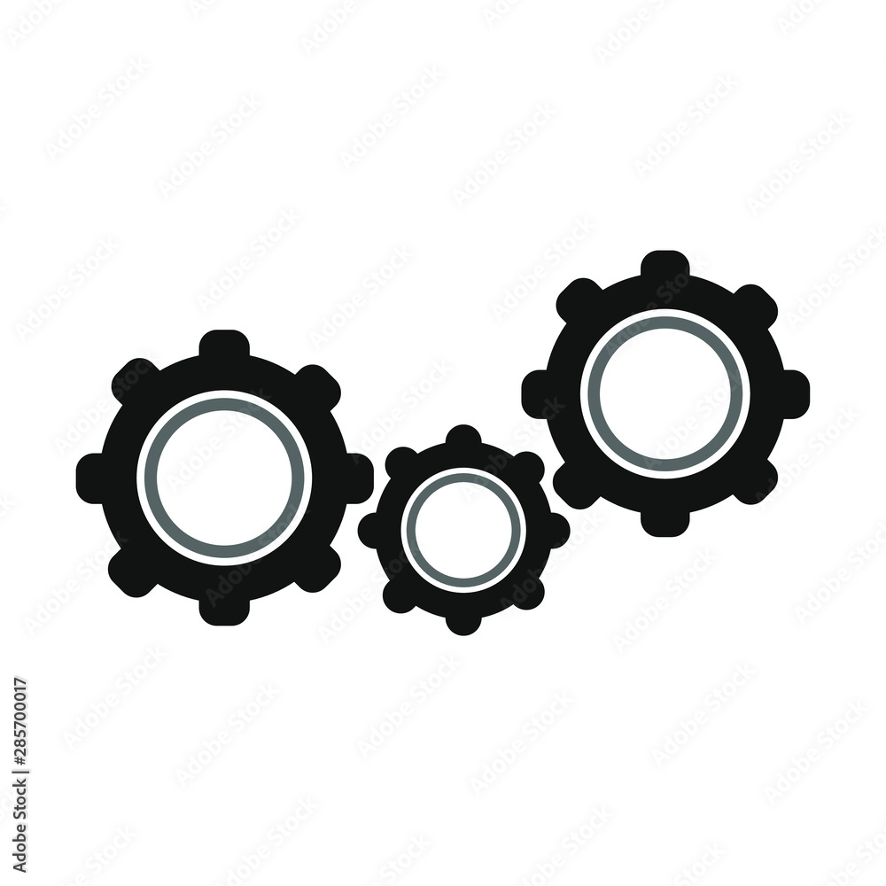 gears (Cogs) icon. on white background. isolated. Vector illustration ...