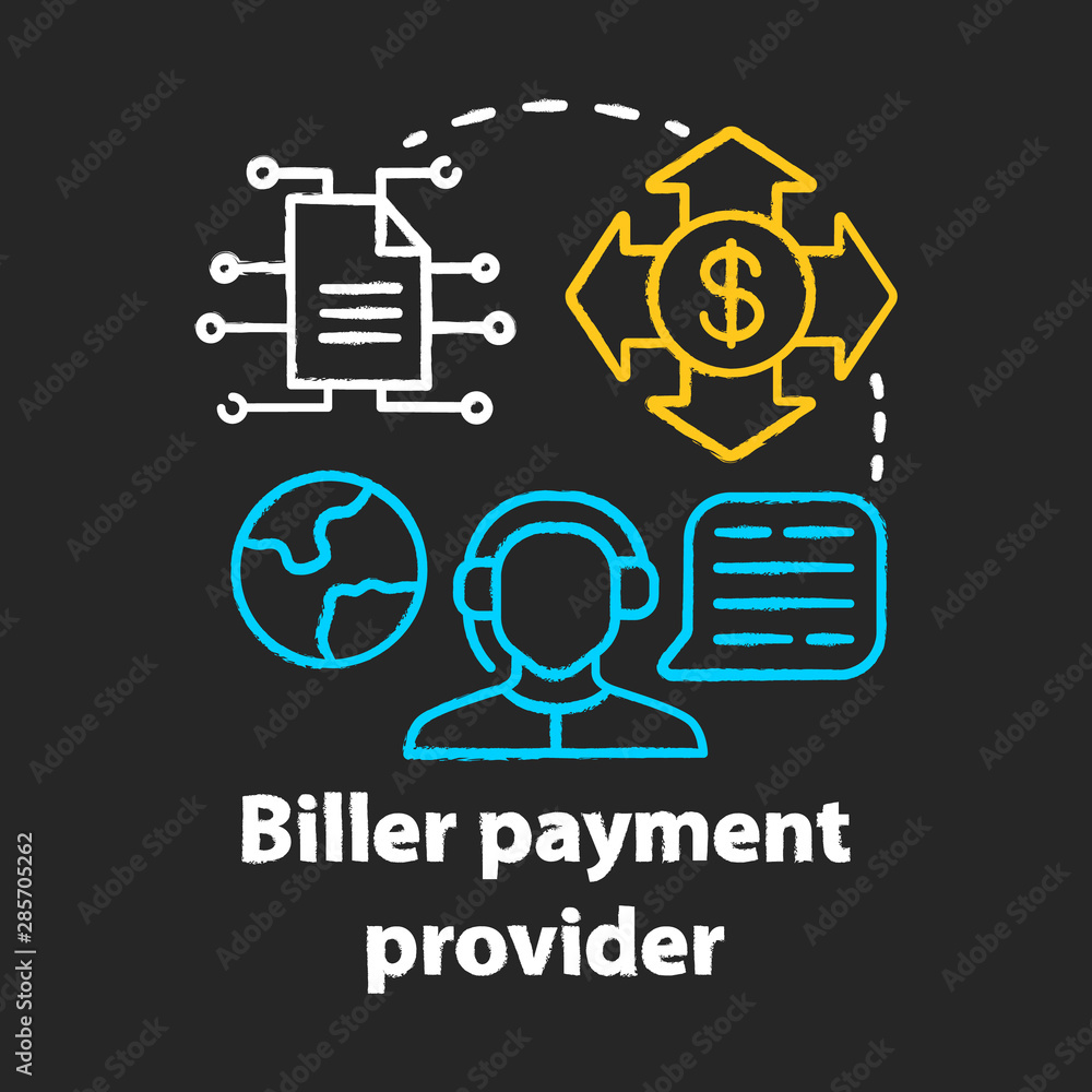 Biller payment provider chalk concept icon. Billing idea. Financial ...
