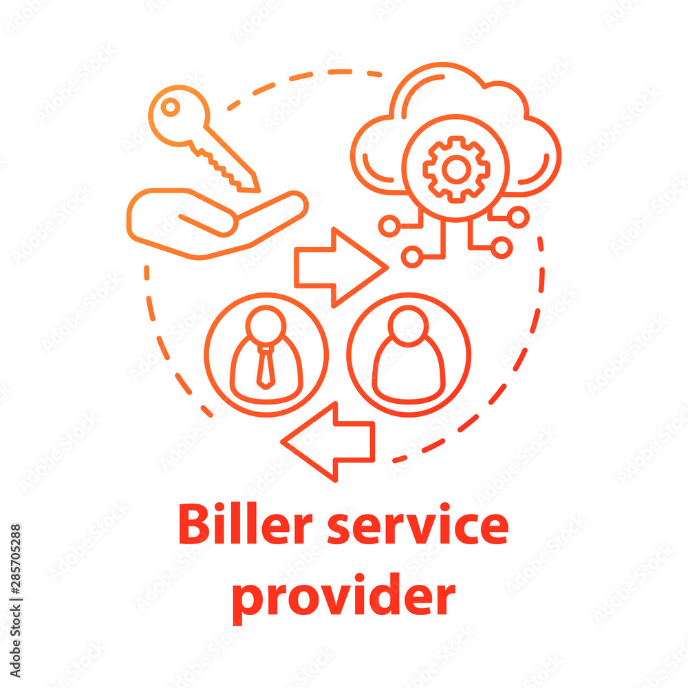 Stockvector Biller service provider concept icon. Billing idea thin ...