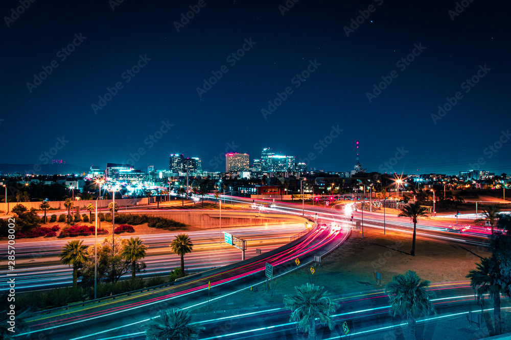 Downtown Phoenix, Arizona at Night Stock Photo | Adobe Stock