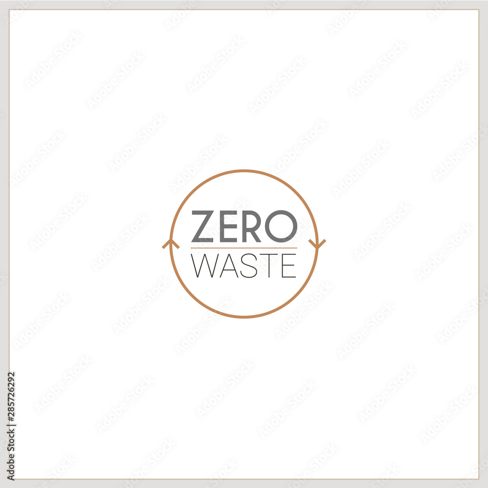 Vector illustration. Minimalistic logotype of zero waste lifestyle shop ...