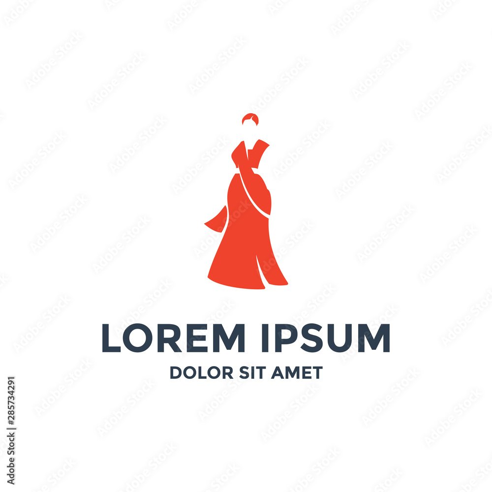 India woman dress simple flat modern logo design template Stock Vector ...