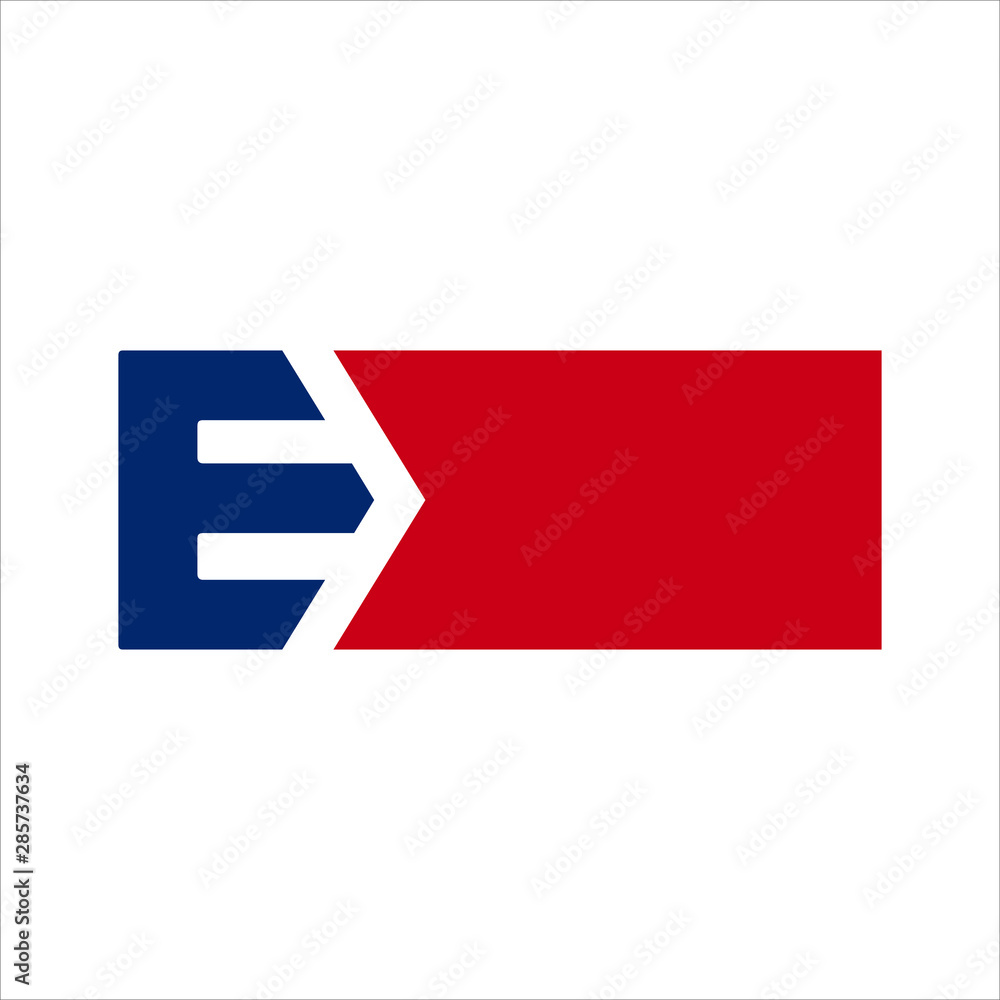 letter E and arrow symbol. vector logo. Stock Vector | Adobe Stock