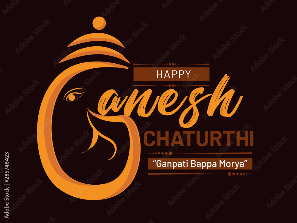 Happy Ganesh Chaturthi. creative calligraphy for indian festival ganesh ...