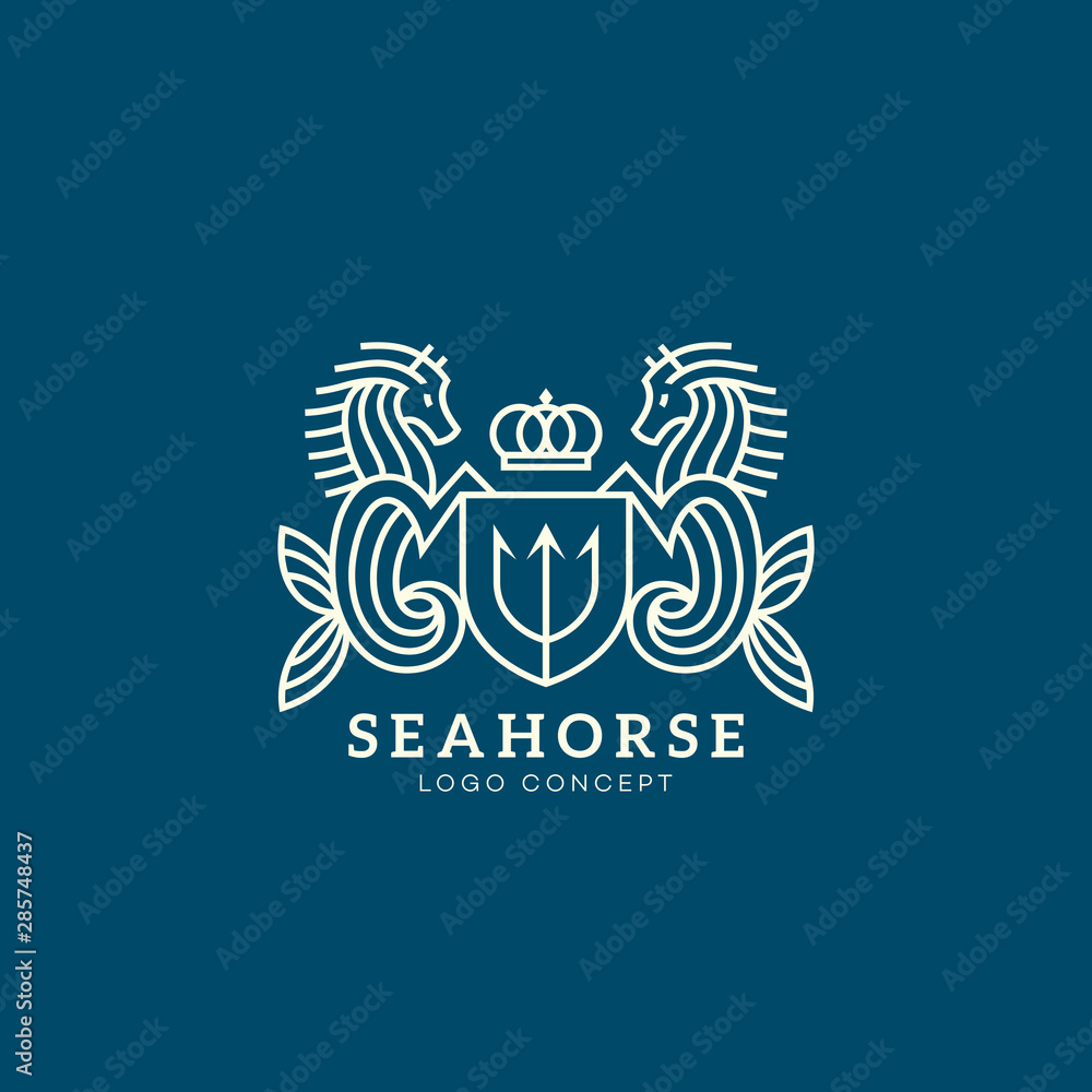 Seahorse logo Stock Vector | Adobe Stock