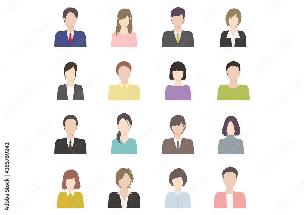 人物アイコンセット｜mayucolor04 Stock Vector | Adobe Stock