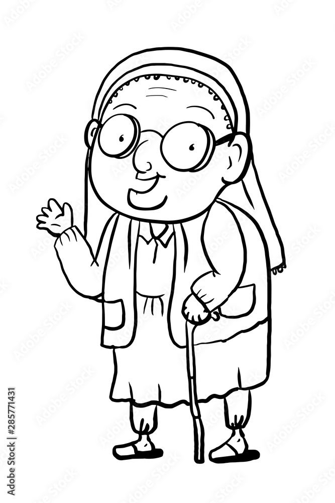Indian Grandmother Sketch