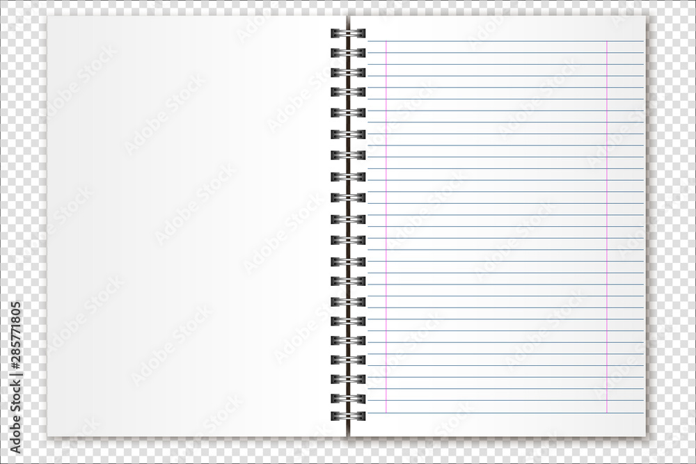 Vecteur Stock Vector mockup open spiral lined notebook, organizer ... Vecteur Stock Vector mockup open spiral lined notebook, organizer ...