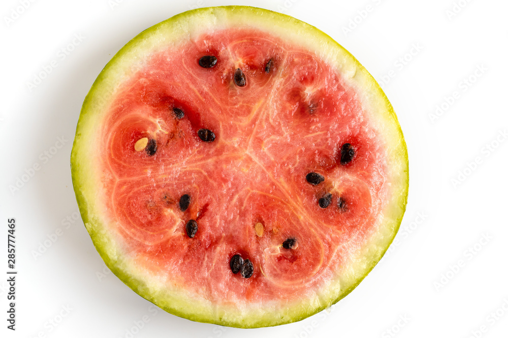 Water Melon Slice. Round Circle Watermelon Cut Section View Isolated on ...
