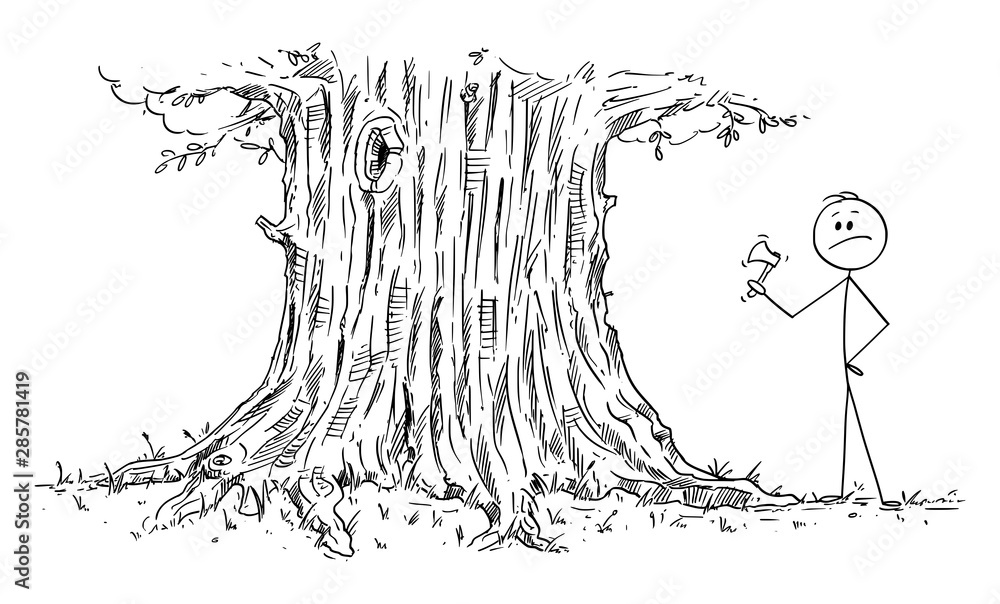 Vector cartoon stick figure drawing conceptual illustration of man or ...