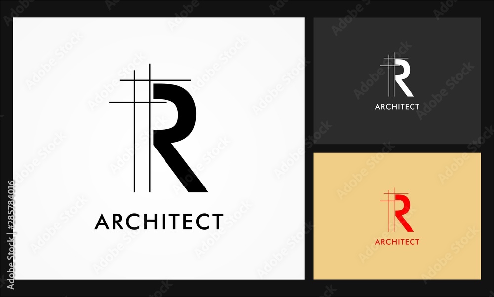 r architect vector logo Stock Vector | Adobe Stock