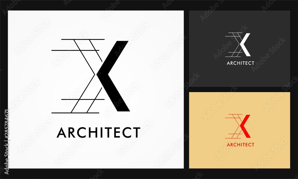 x architect vector logo Stock Vector | Adobe Stock
