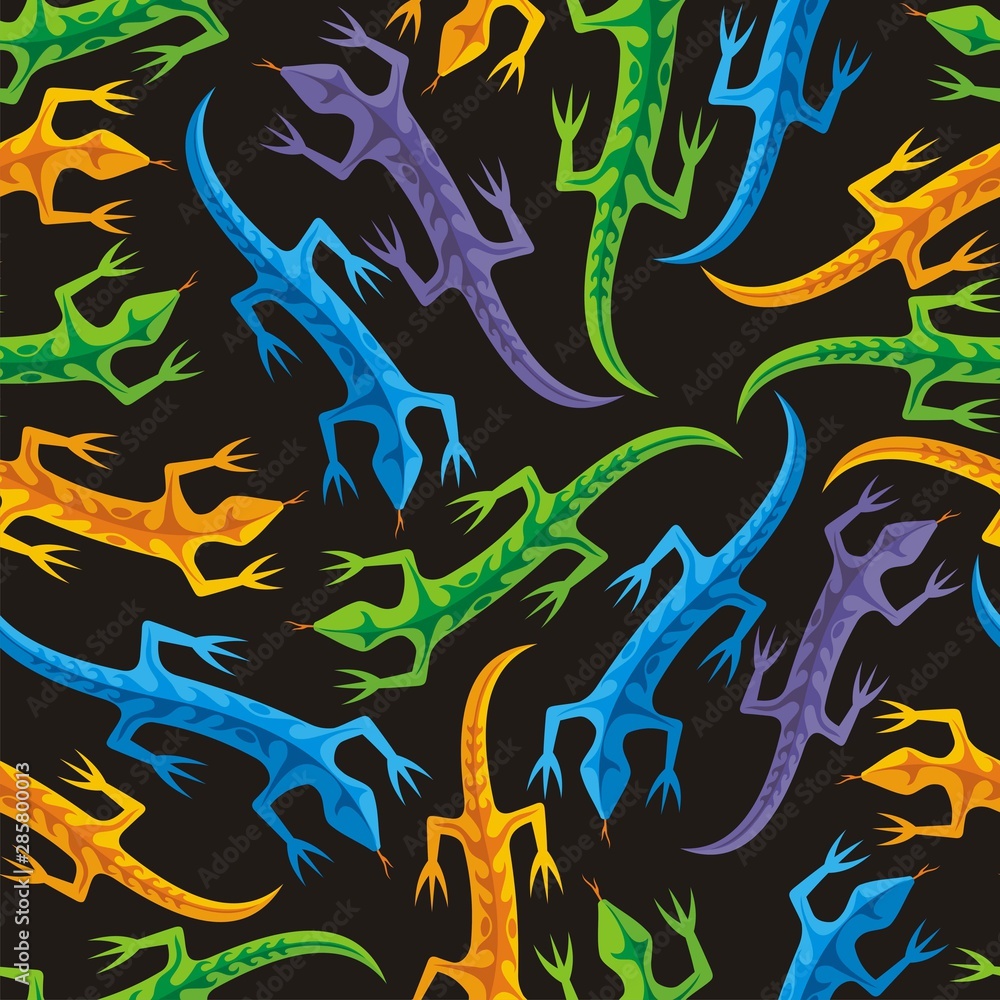 Tribal Lizards Pattern Stock Vector | Adobe Stock