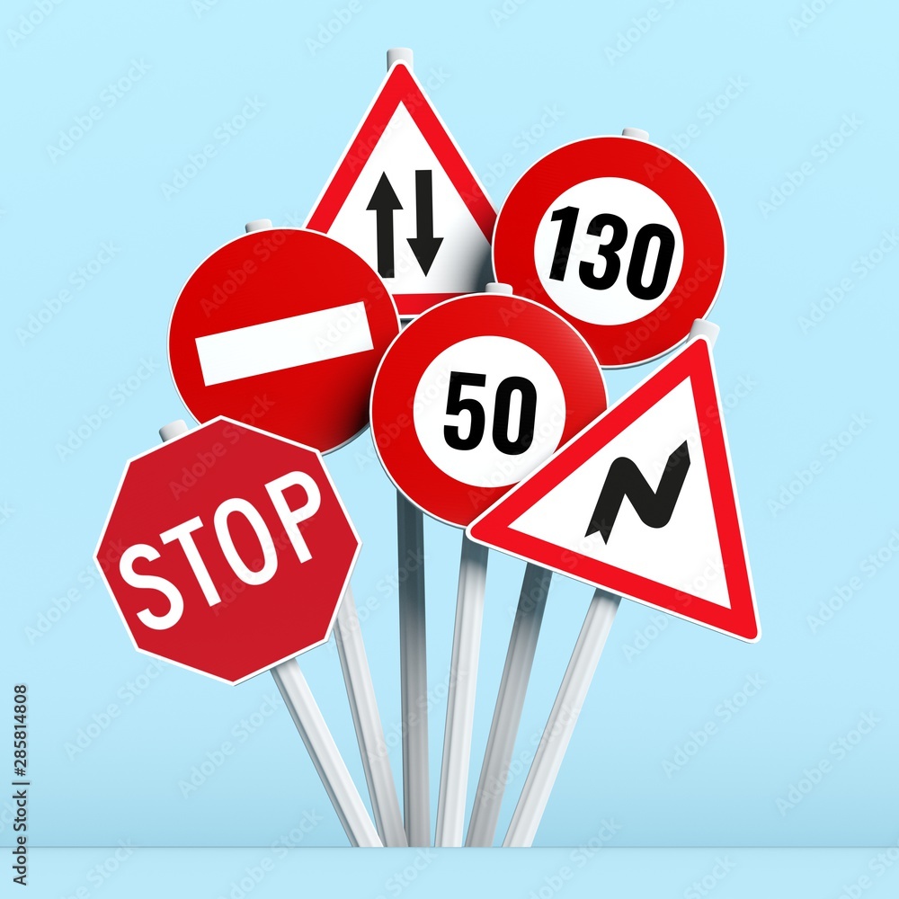 PANNEAUX DU CODE DE LA ROUTE Stock Illustration | Adobe Stock