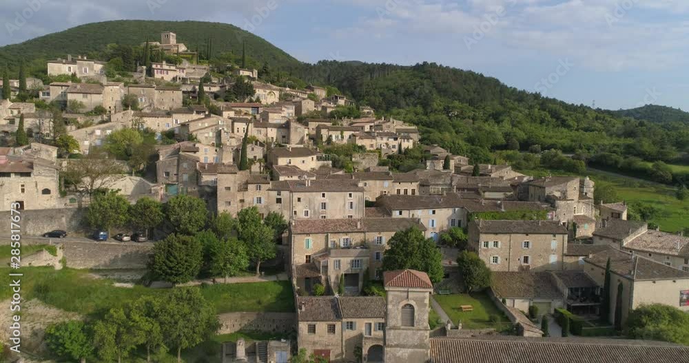 Mirmande aerial climb up, Drôme, labelled Les Plus Beaux Villages de ...
