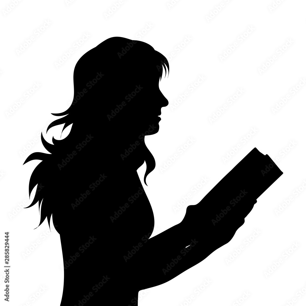 Girl Studying Silhouette