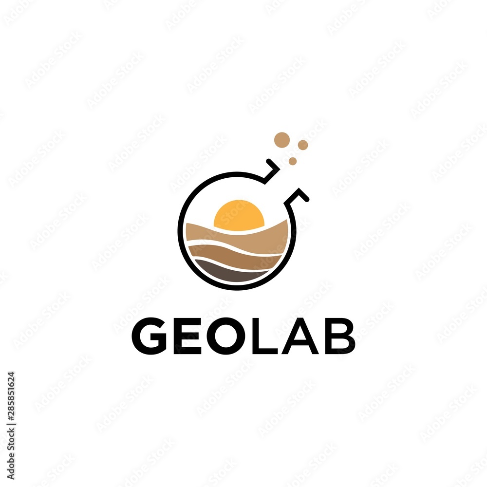 earth lab,nature lab symbol logo design template.geological symbol ...