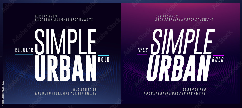 Condensed high, tall simple font alphabet typeface. Modern typography ...