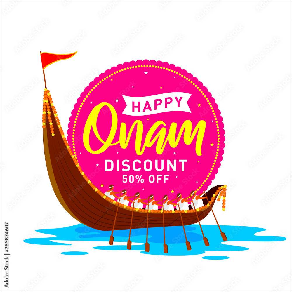 South India's Happy Onam Discount upto 50% off Banner, Logo design ...