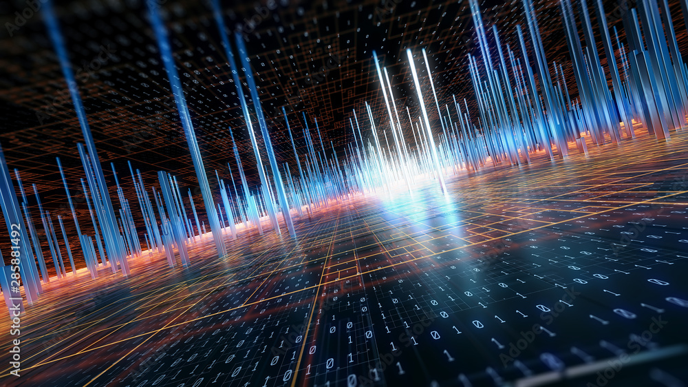 Binary Code Backgroundabstraction Illustration Binary Code Strings Are Processed By The