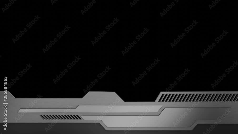 Metal panel slide from bottom. 3D animation with 4K resolution ...