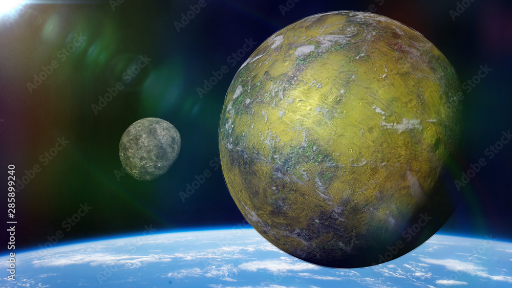 alien moon with surface life in orbit of a super-Earth class exoplanet ...