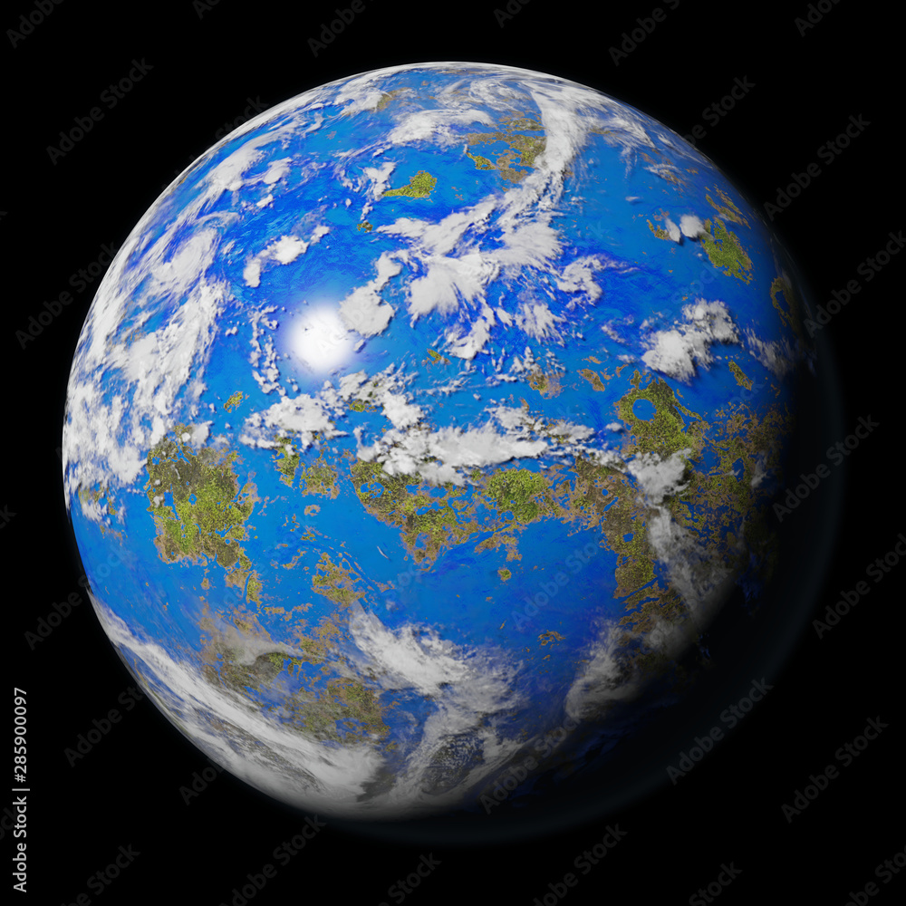 Earth like alien planet, friendly exoplanet with surface life isolated ... Earth like alien planet, friendly exoplanet with surface life isolated ...