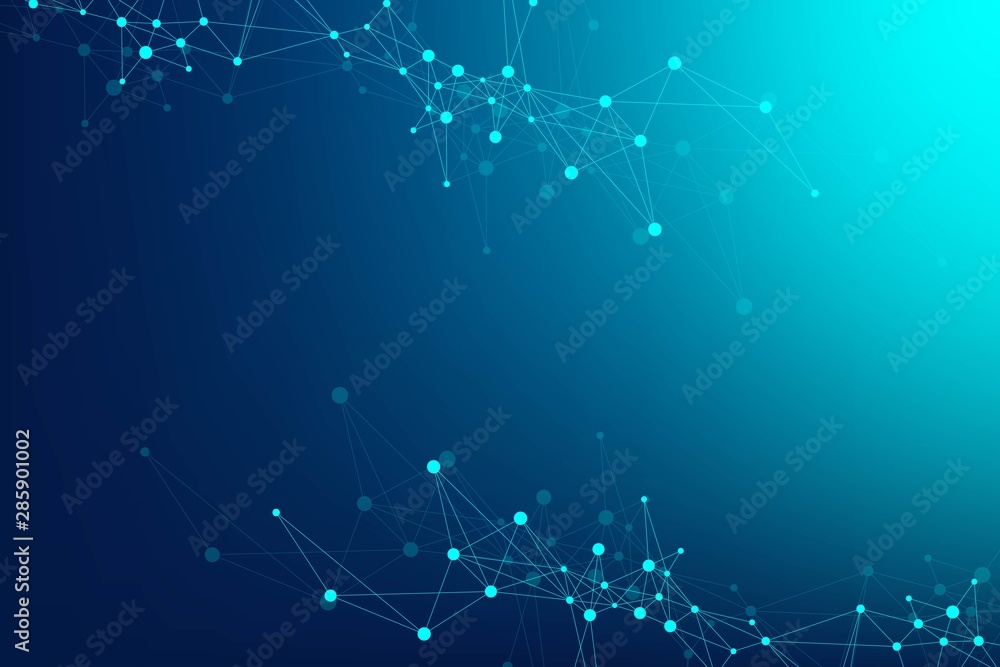 Big data visualization. Geometric abstract background visual information complexity. Futuristic ...