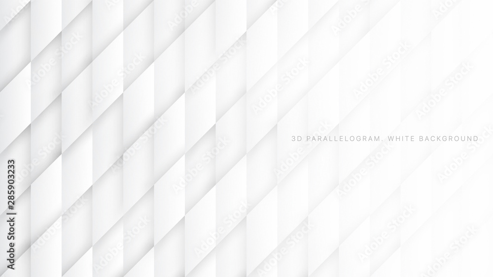 3D Vector Parallelograms Pattern Simple White Abstract Background ...