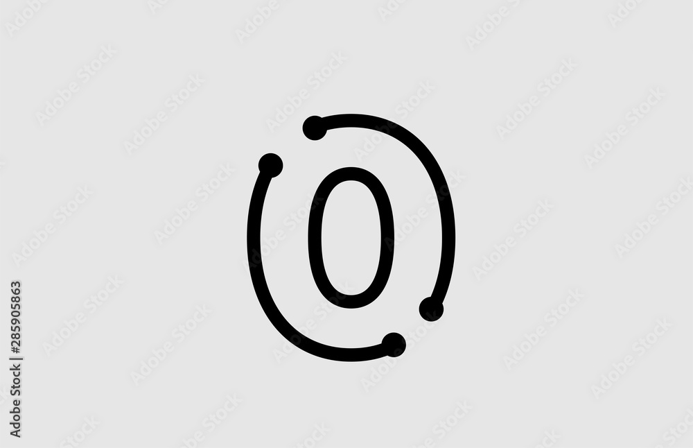 number 0 zero logo design with line and dots Stock Vector | Adobe Stock