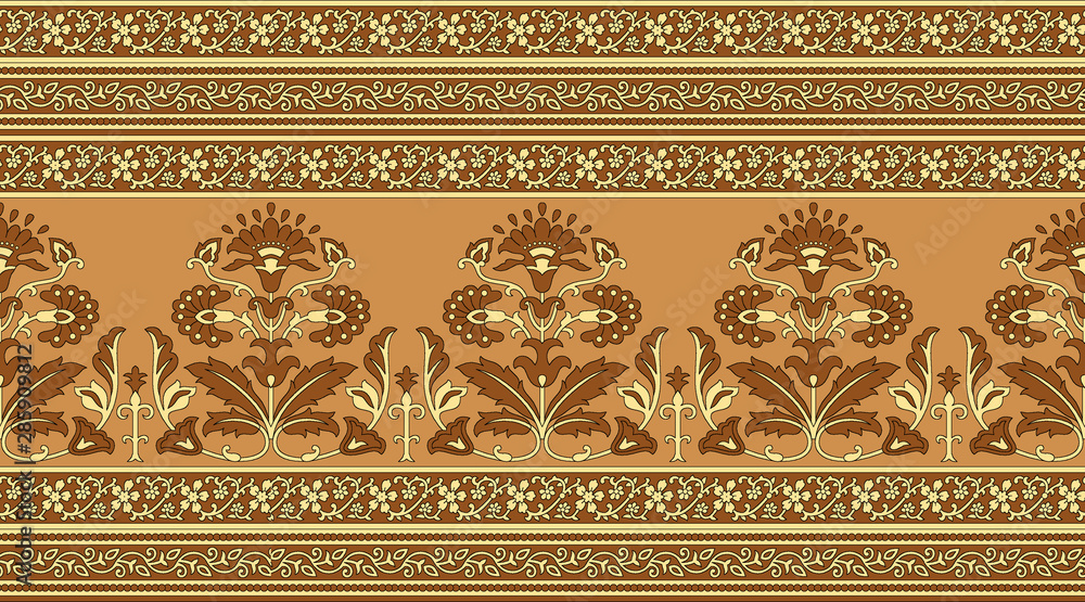 Seamless traditional indian textile fabric border Stock Illustration ...