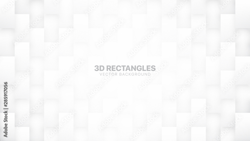 3D Vector Rectangular Particles Technological White Abstract Background ...