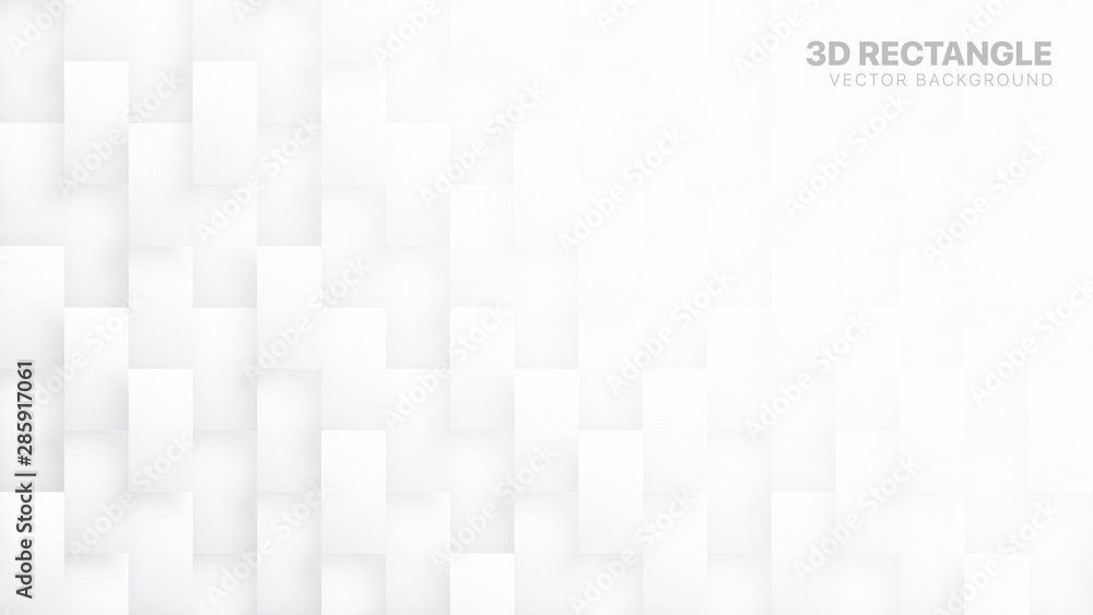 3D Vector Rectangle Blocks Conceptual Tech White Abstract Background ...