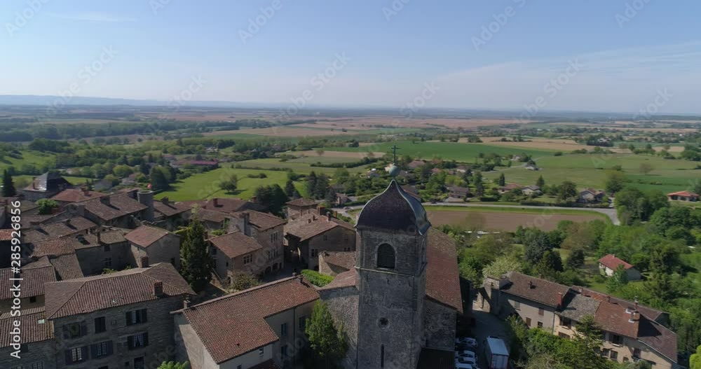 Pérouges lateral flight, Ain, labelled Les Plus Beaux Villages de ...