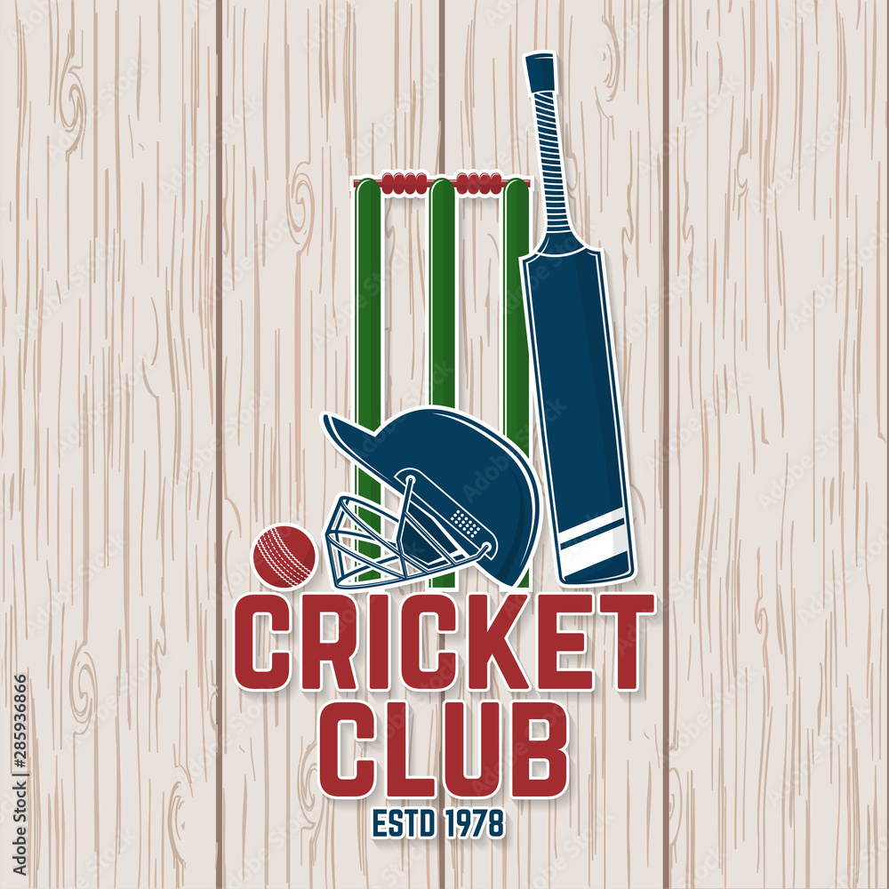 Cricket club patch or sticker. Vector. Concept for shirt, stamp or tee ...