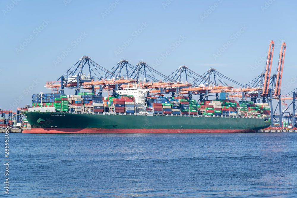 MAASVLAKTE, THE NETHERLANDS - JULY 5, 2019: THALLASA DOXA moored at the ...