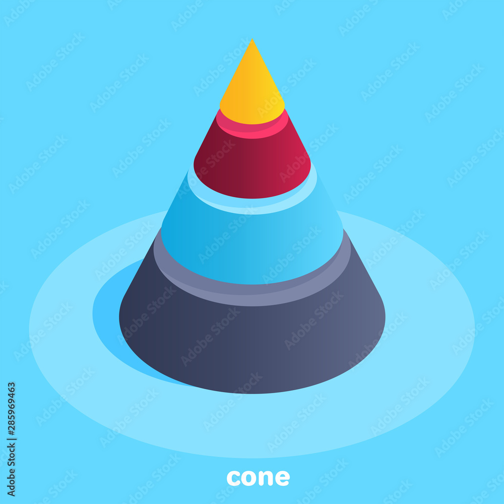 isometric vector image on a blue background, a pyramid in the form of a ...