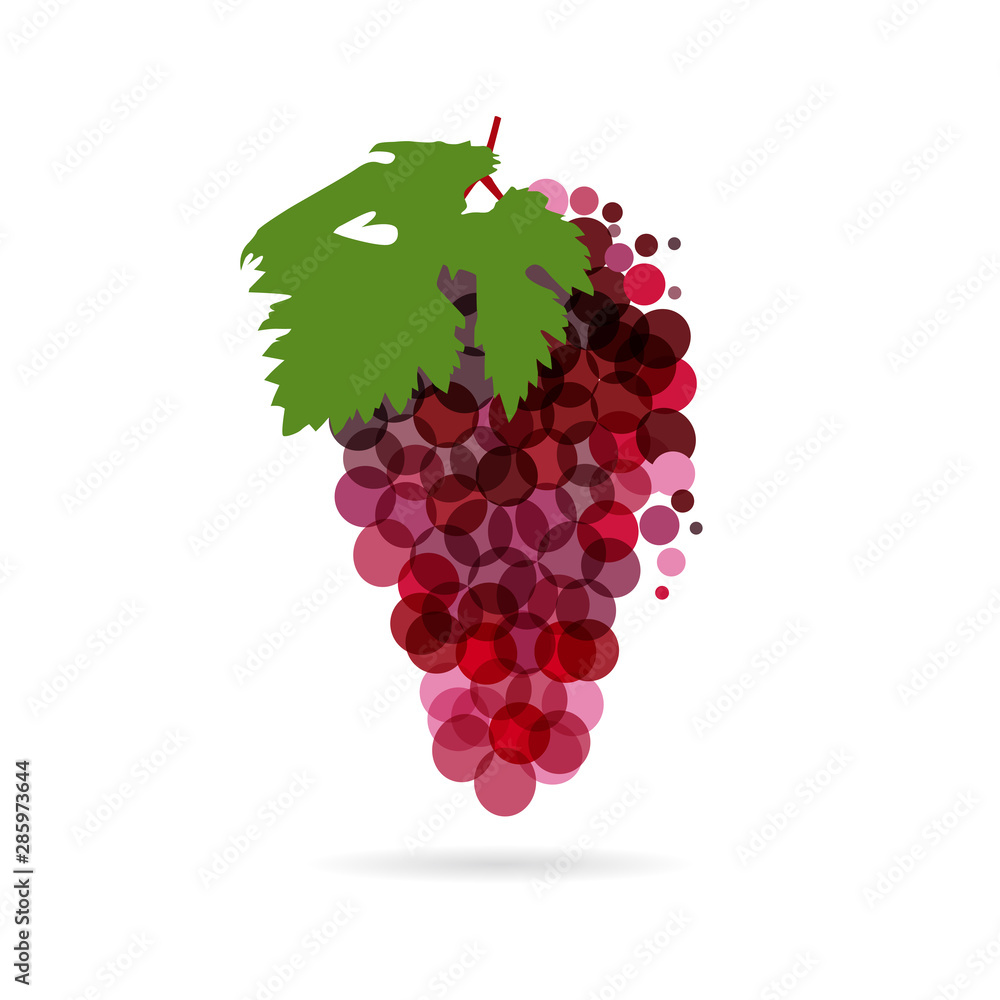 Grapes logotype concept. Bunch of grapes purple coloured logo idea with ...