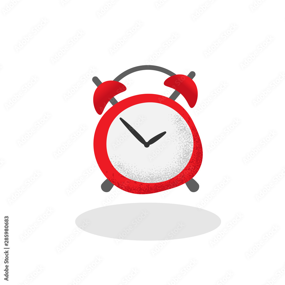 Red alarm clock on white background, cartoon illustration. Stock Vector ...