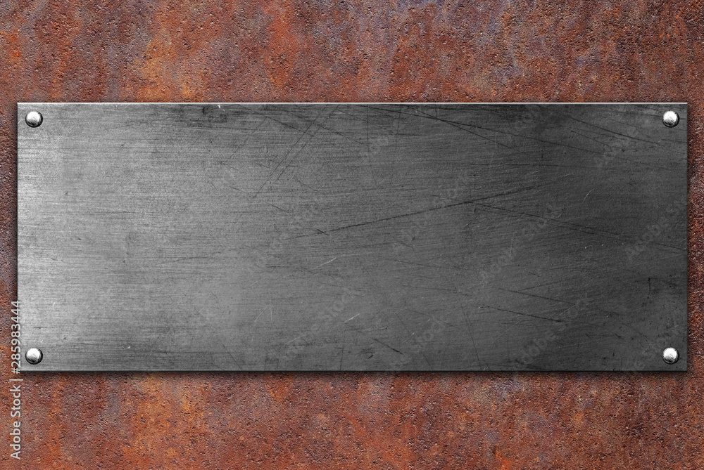 Metal sign plate rusty background Stock Photo | Adobe Stock