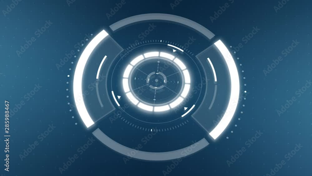 Futuristic 3D HUD conceptual animation, background for video intro ...